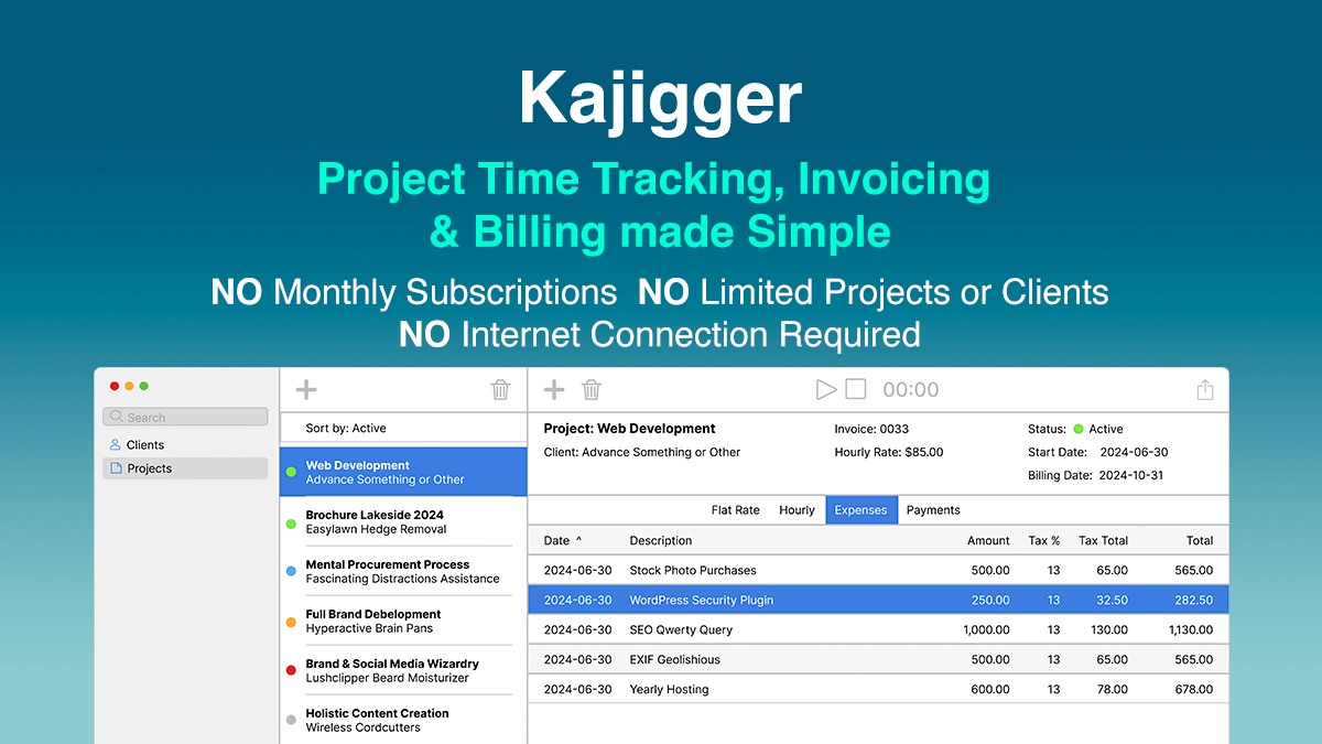 Kajigger App | Project Time Tracking Invoicing & Billing