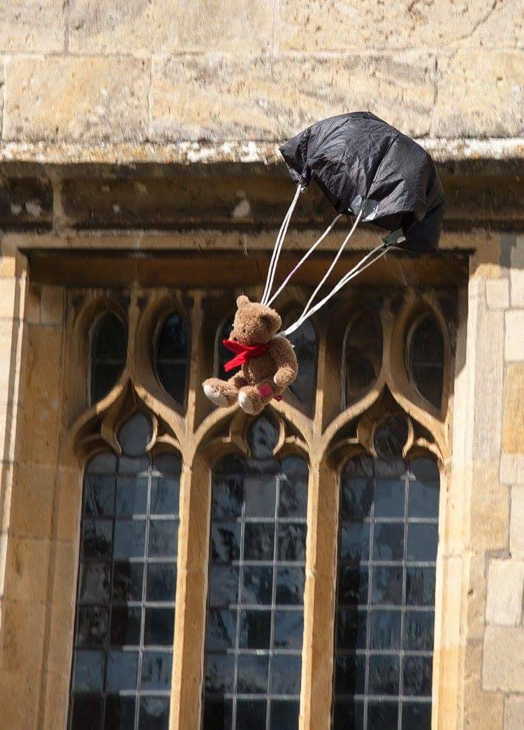 Teddy Bear Parachute Jump draws crowds at the Bishop's Cleeve Street Fair