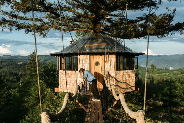small treehouse cabin
