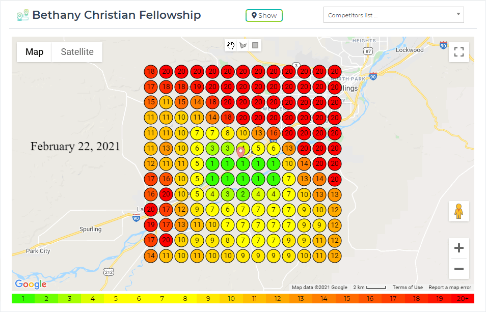 Geo Grid Heatmap GMB Tracker