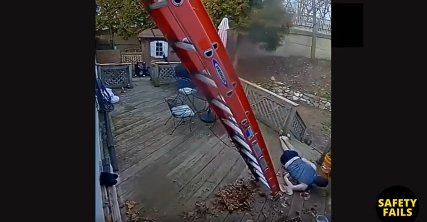 Man Falls off Ladder🪜 While During Roof Work🔥