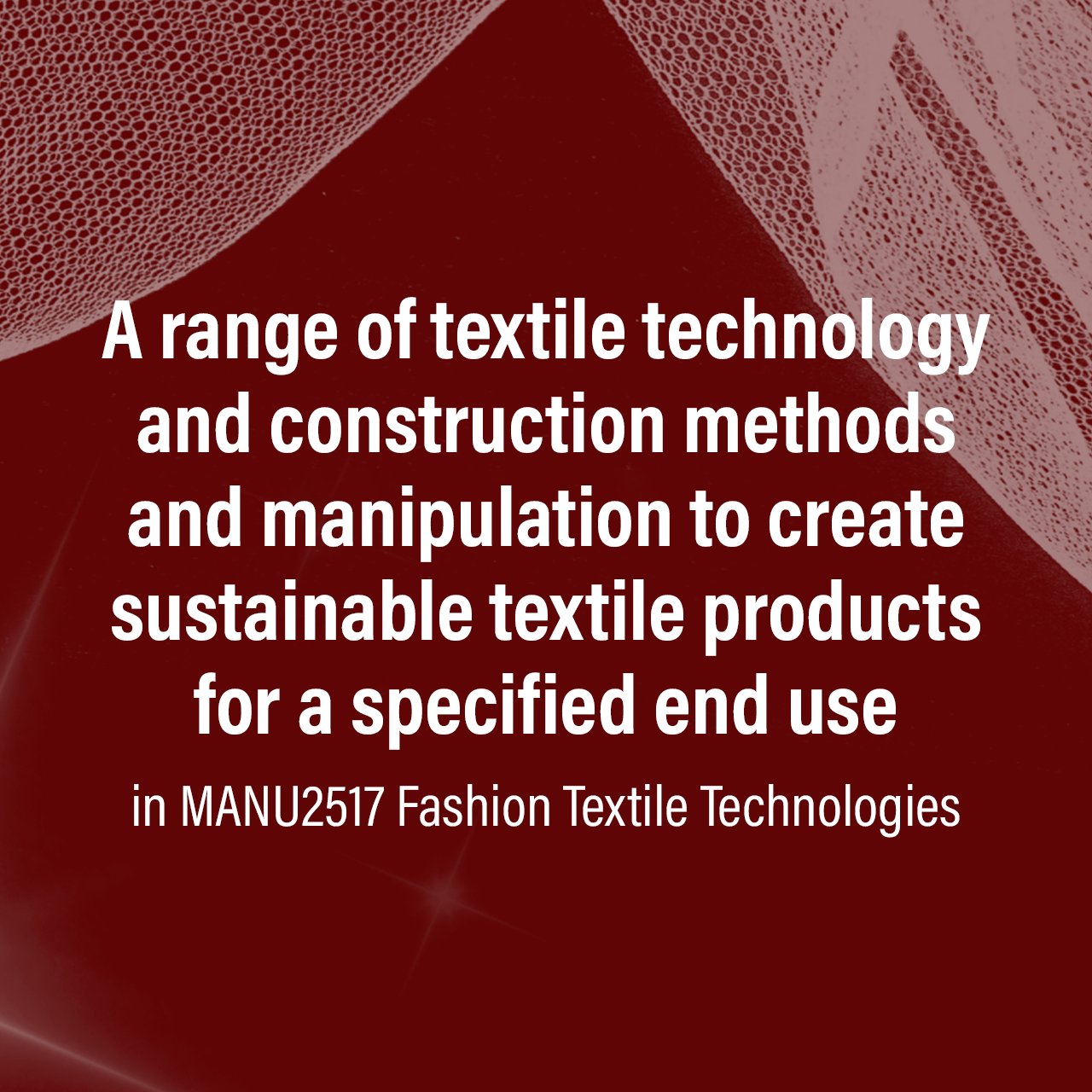 A range of textile technology and construction methods and manipulation ...