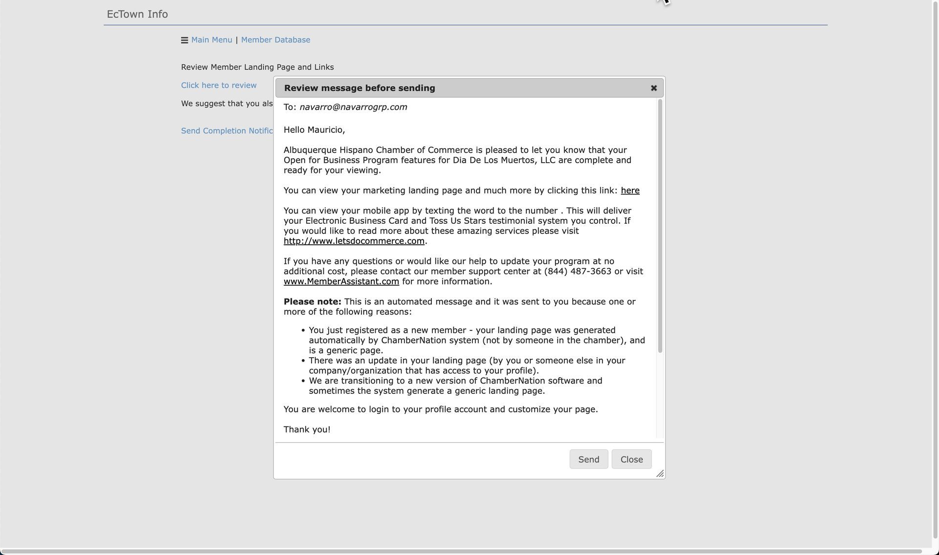 New Content for Review Members Notification