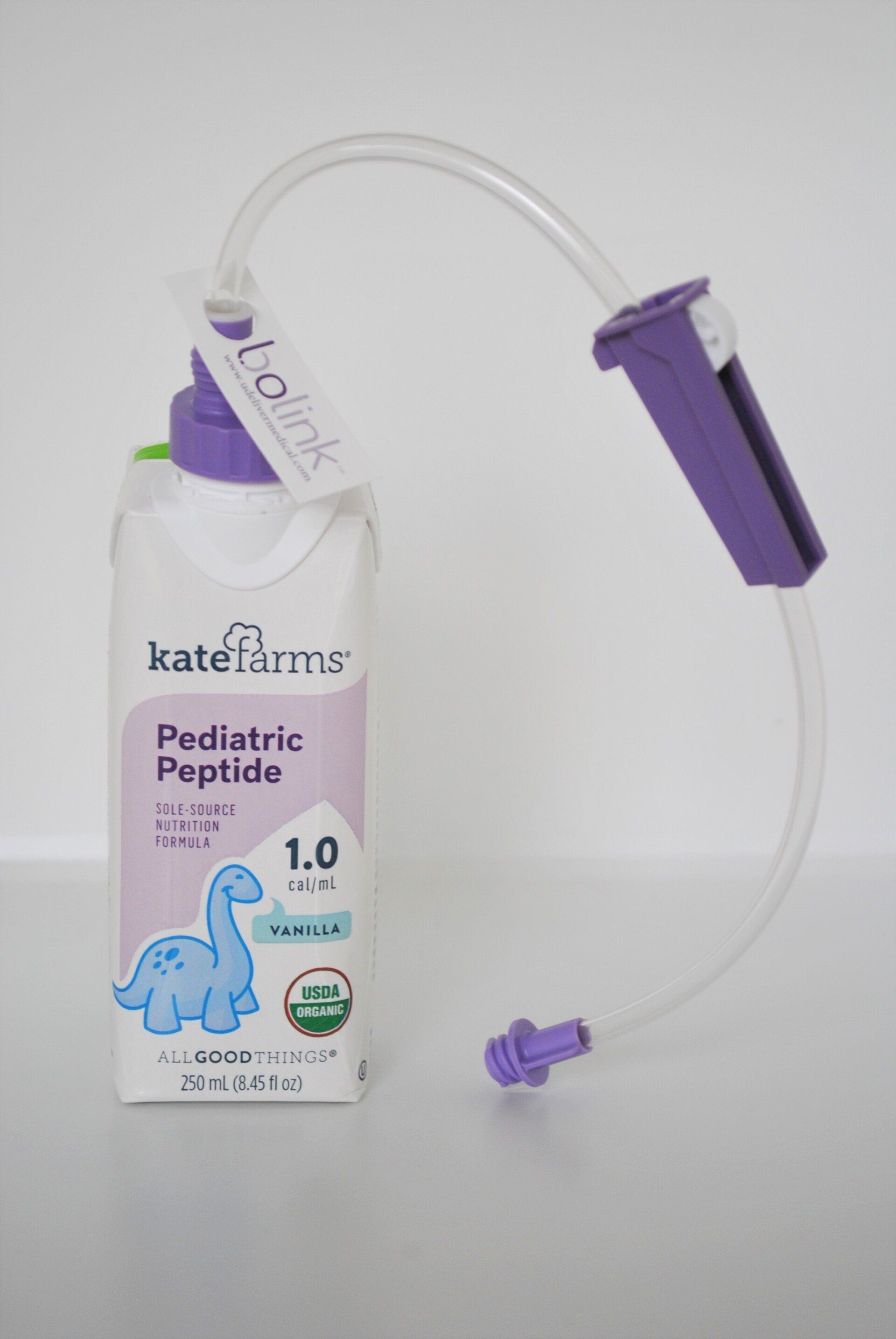 Bolink D Cap connects nutrition cartons to feeding tube