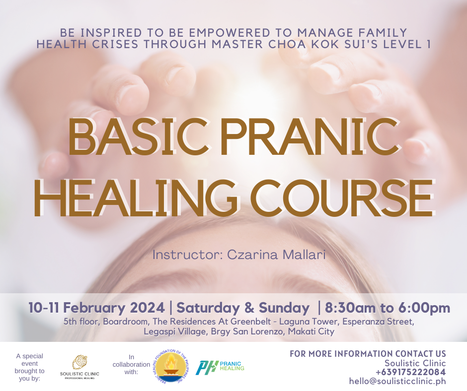 Basic Pranic Healing Course | Instructor: Czarina Mallari