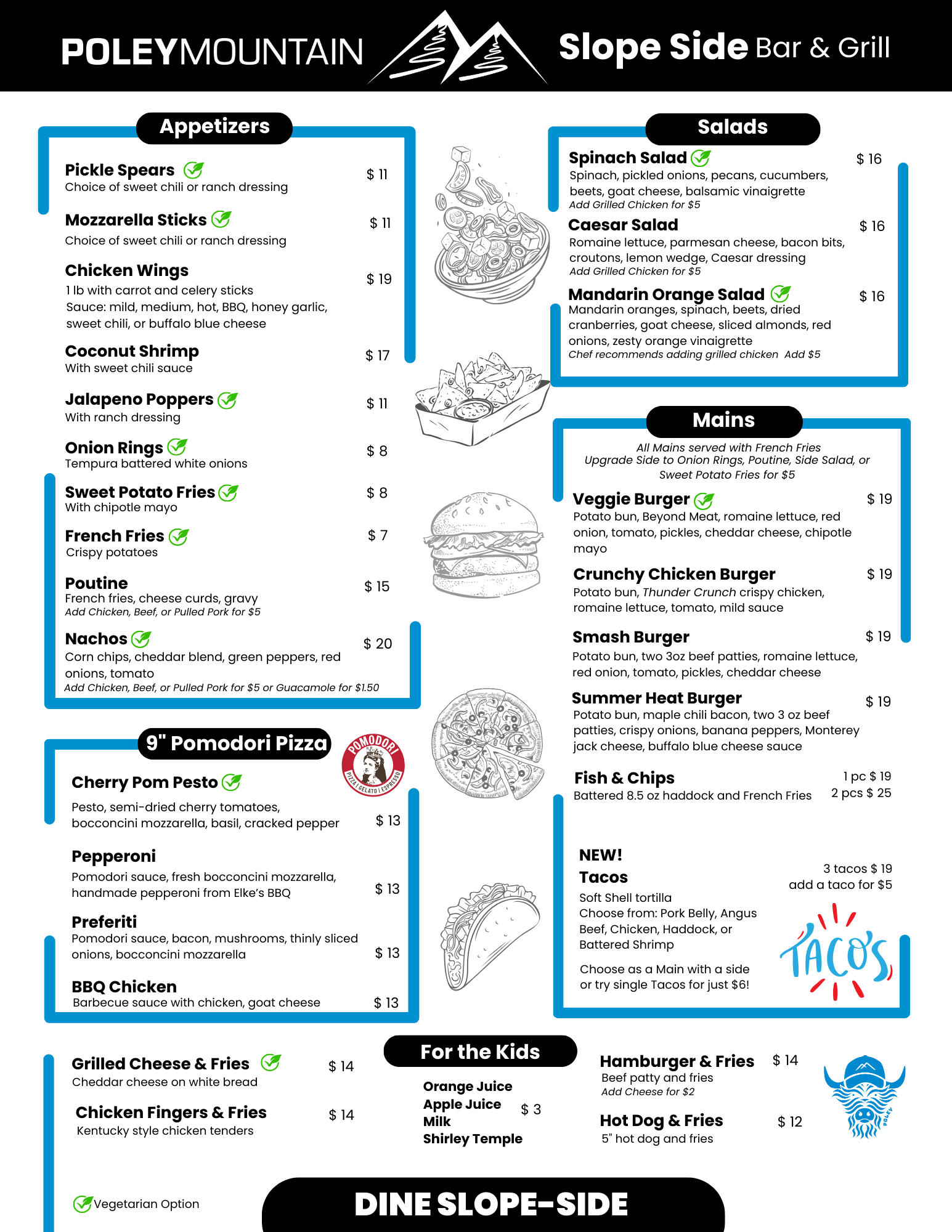 Slope Side Bar & Grill Menu