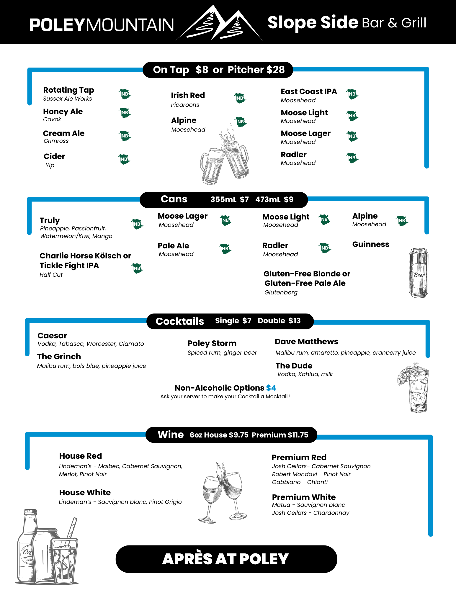 Slope Side Bar & Grill Menu