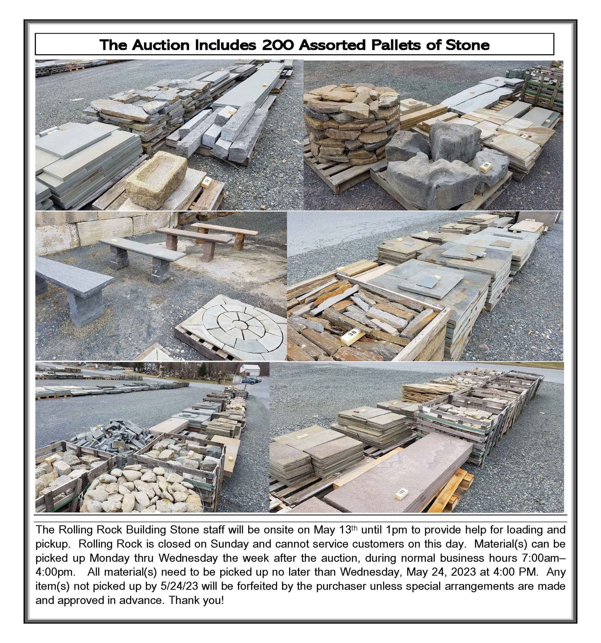 Rolling Rock Stone Auction