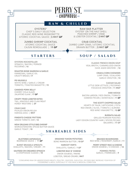 Menu | Perry Street Chophouse