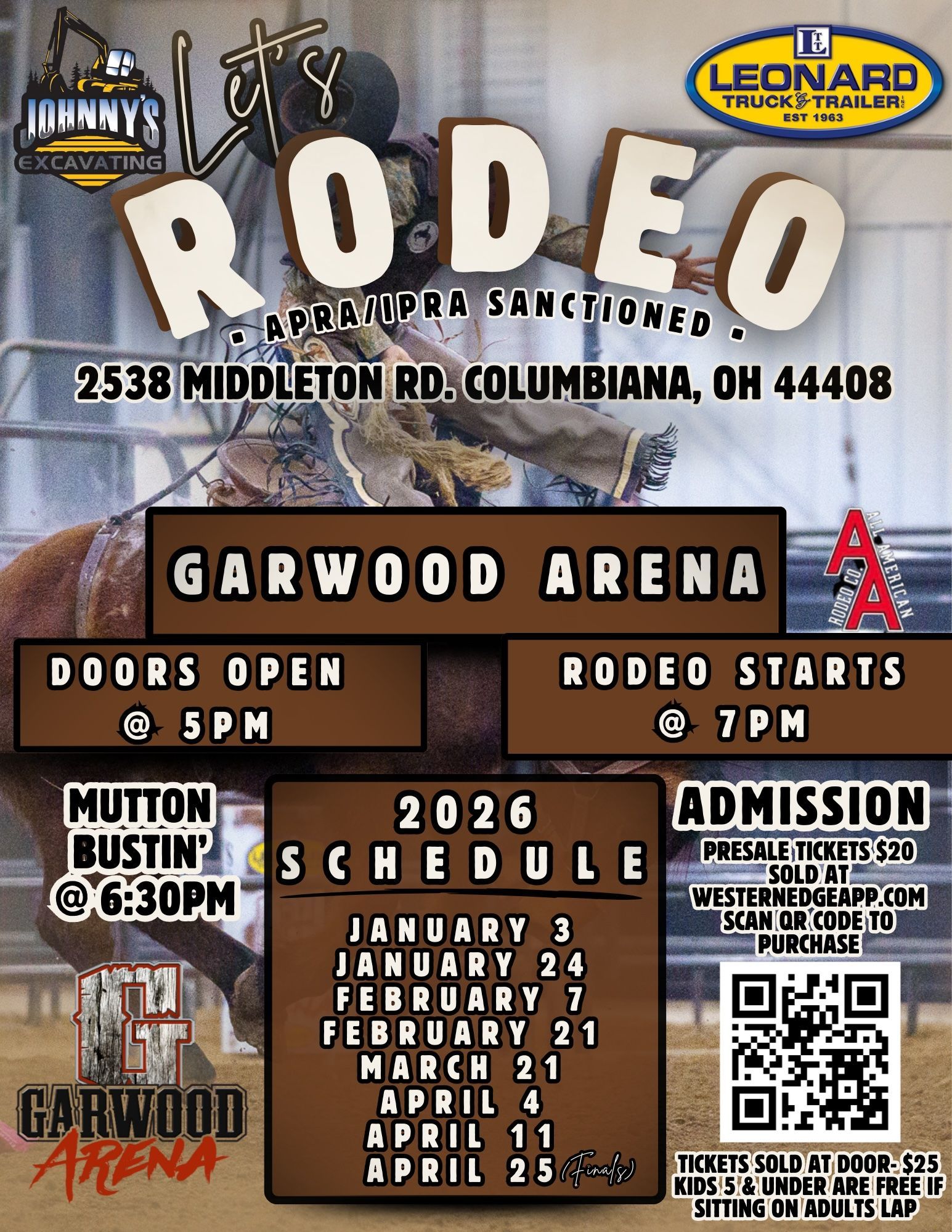 Events | Garwood Arena | Rodeo Arena | Columbiana, OH