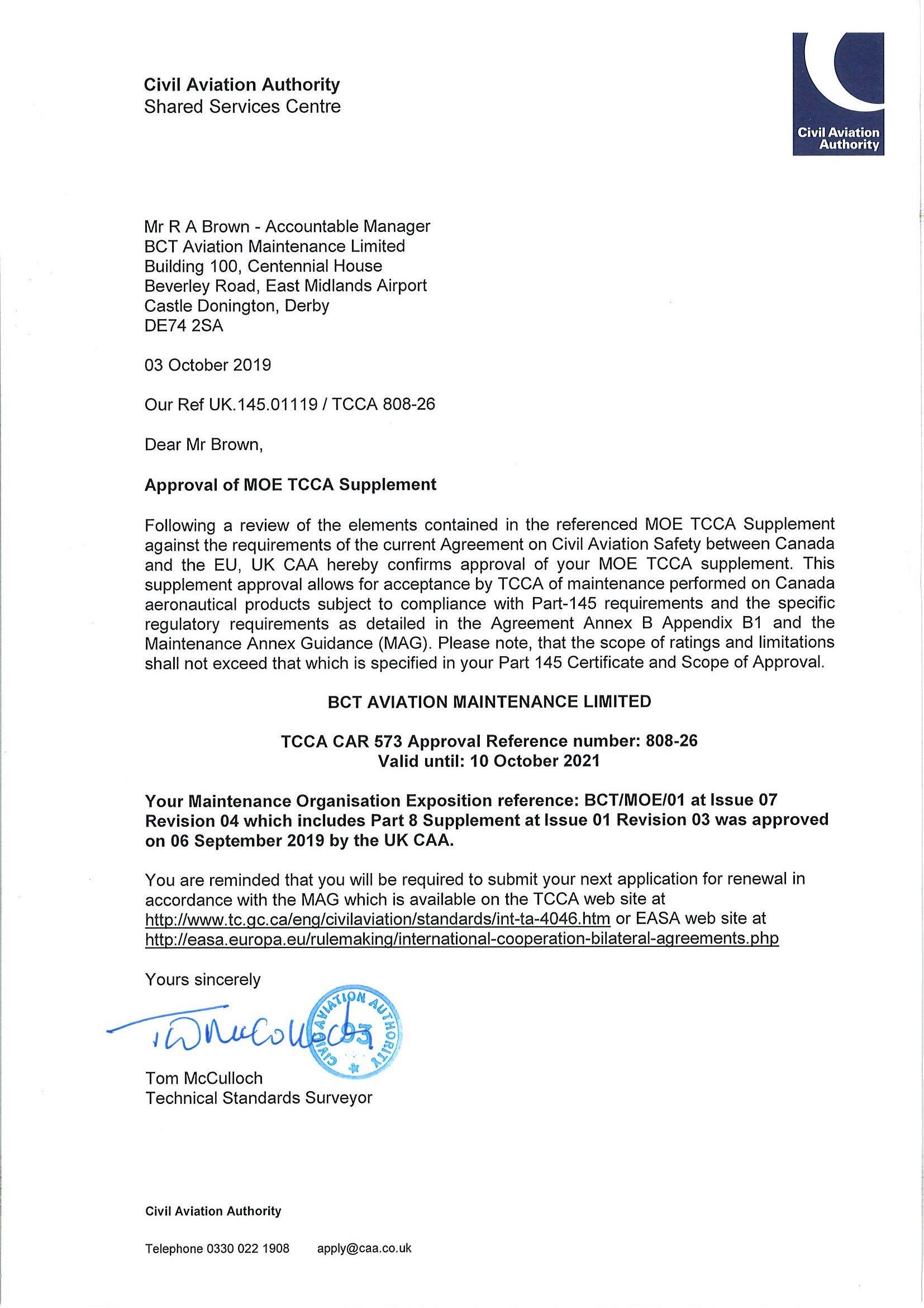 BCT Aviation Maintenance Ltd