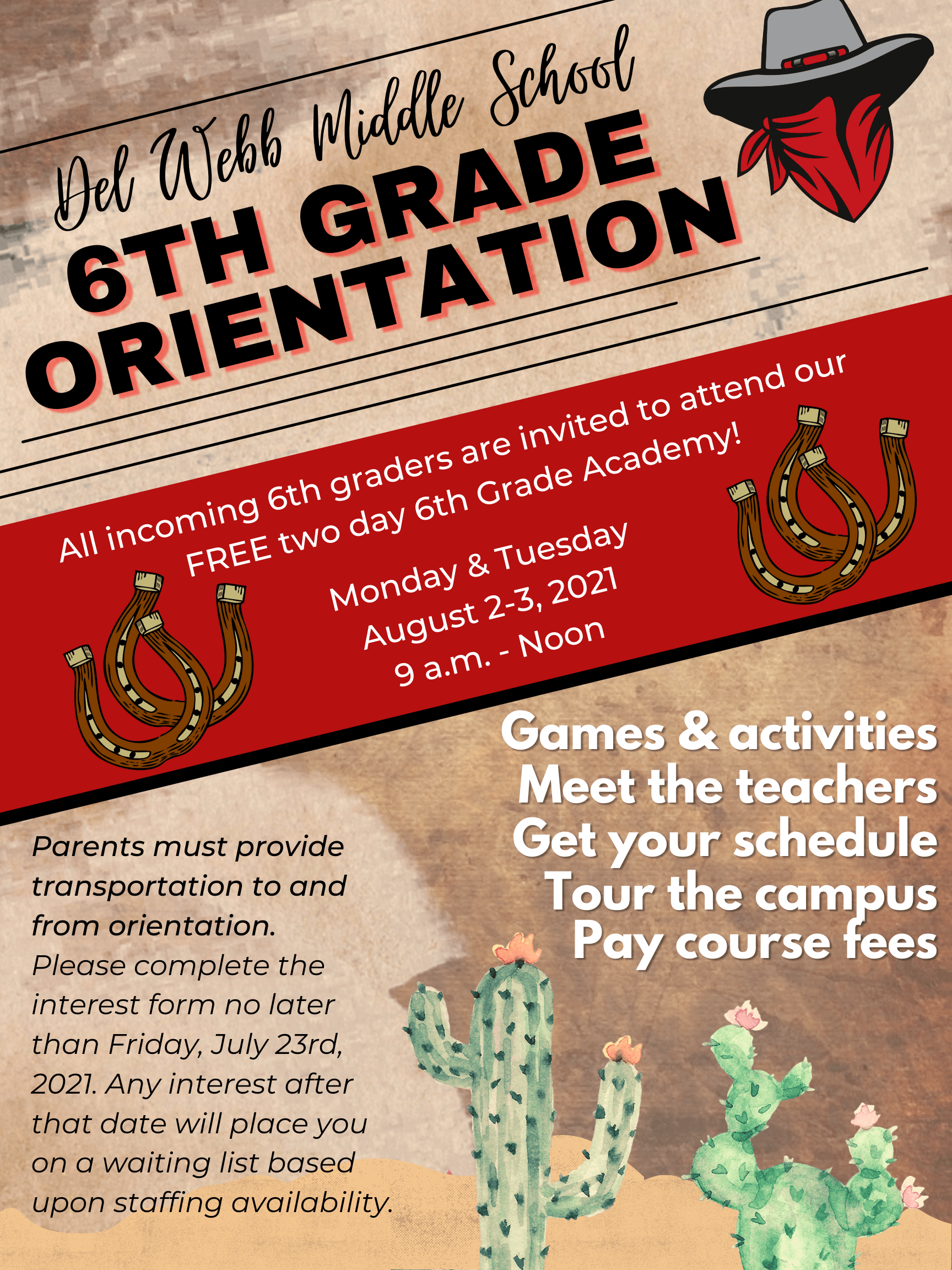 6th Grade Orientation