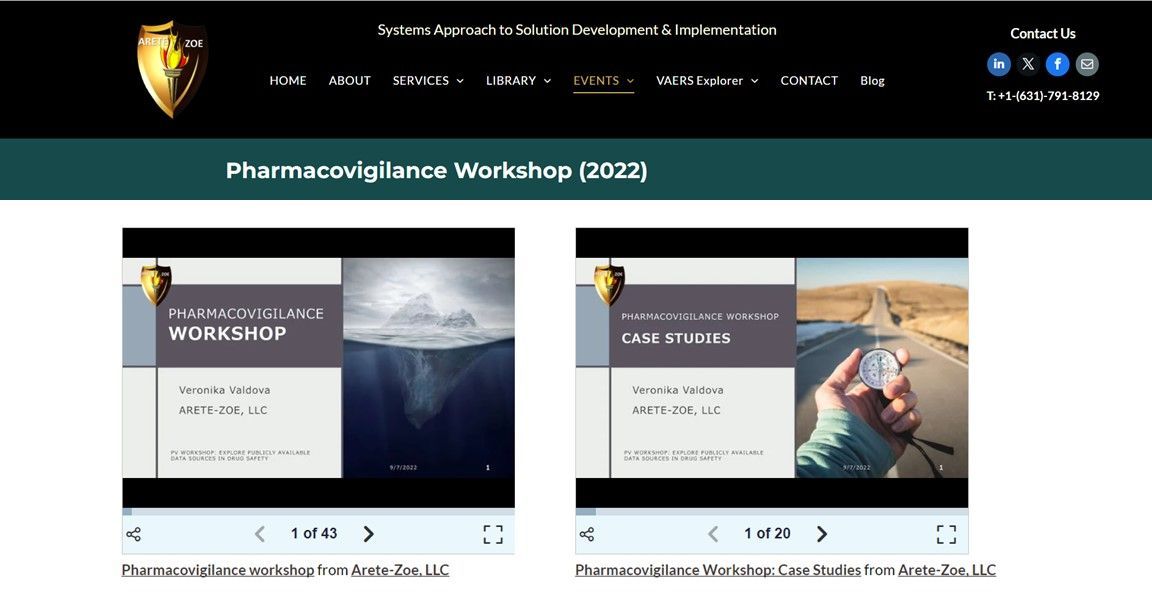 Pharmacovigilance workshop 2022