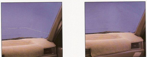 Ultra Bond Windshield Crack Repair Photos Before and After