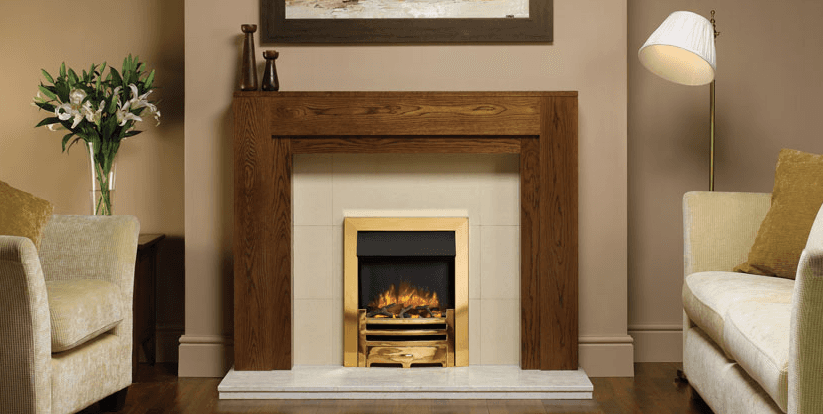 Inset electric fires on display in Derbyshire