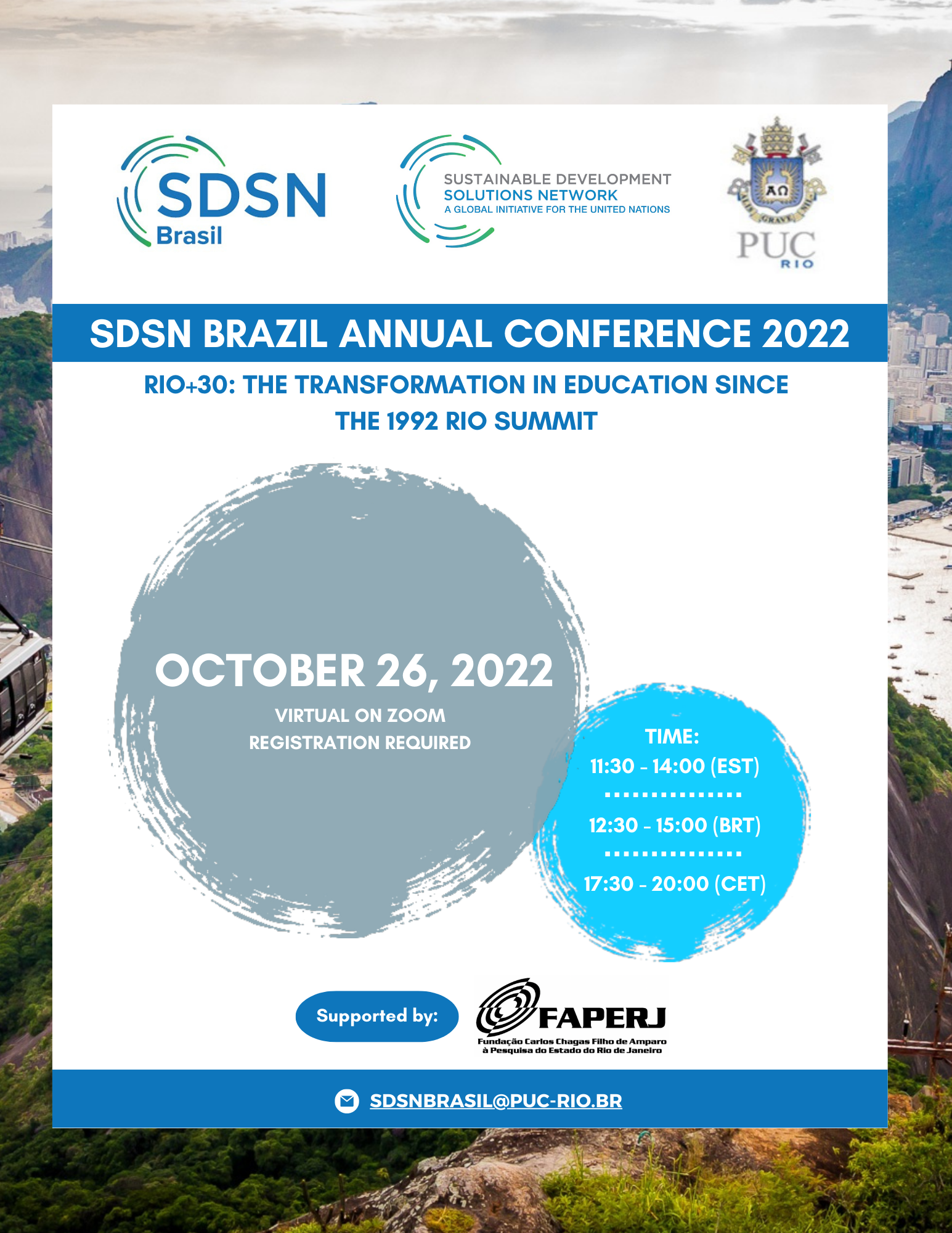 SDSN Brazil hosts its 2022 Annual Conference, RIO+30: The ...