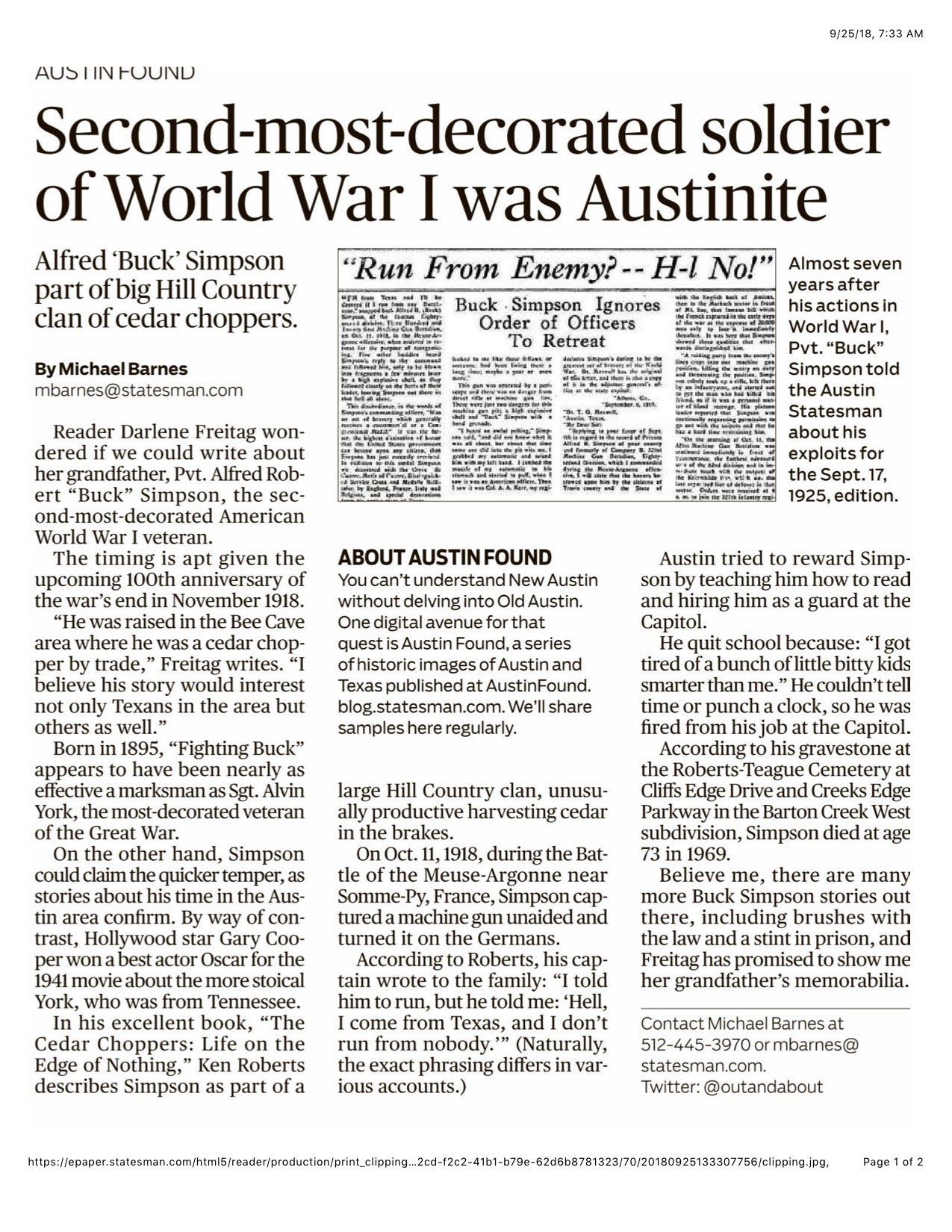 The Cedar Choppers in the Media