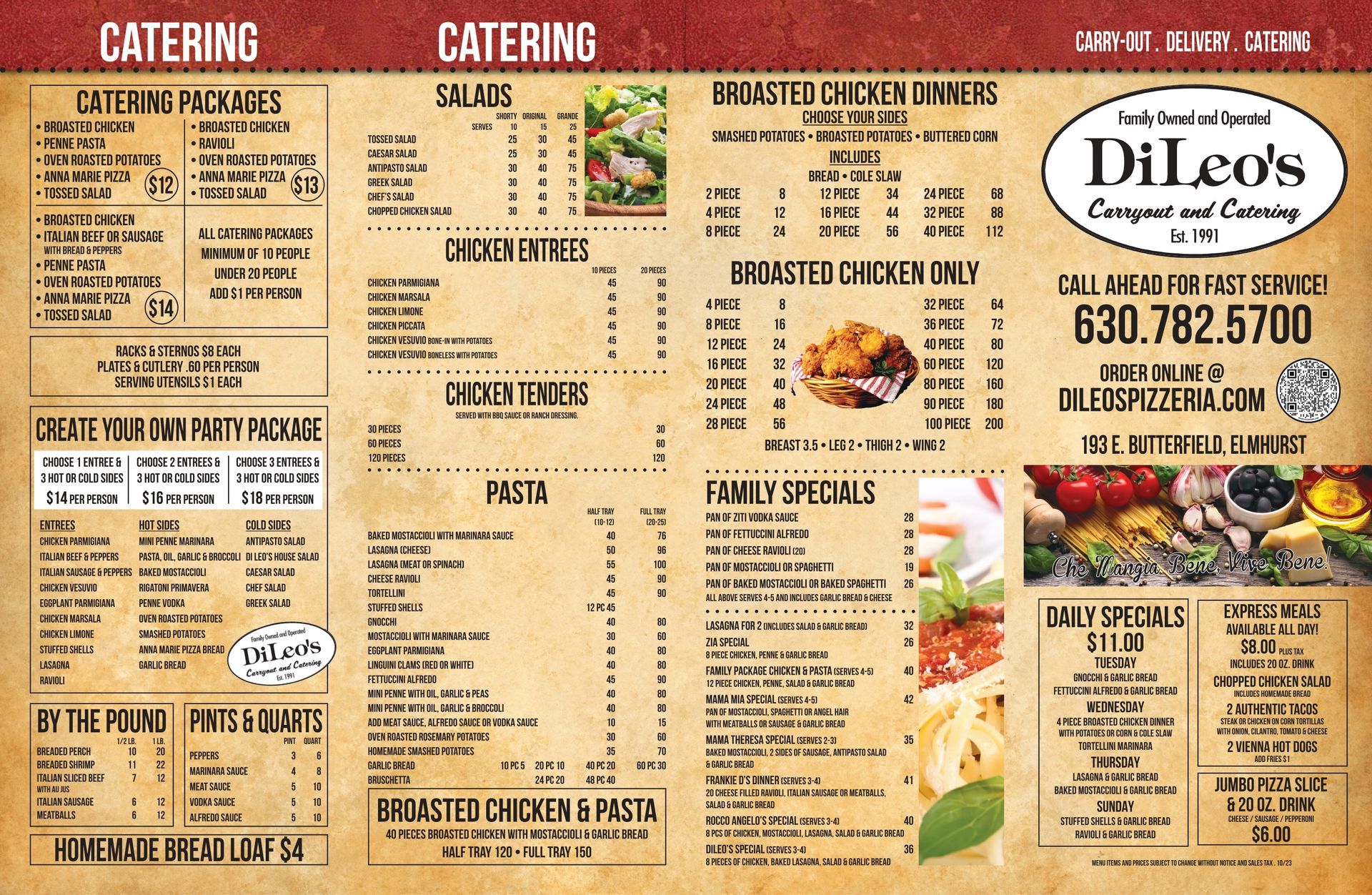 Carryout & Catering Service | Dileo's Pizzeria | Elmhurst