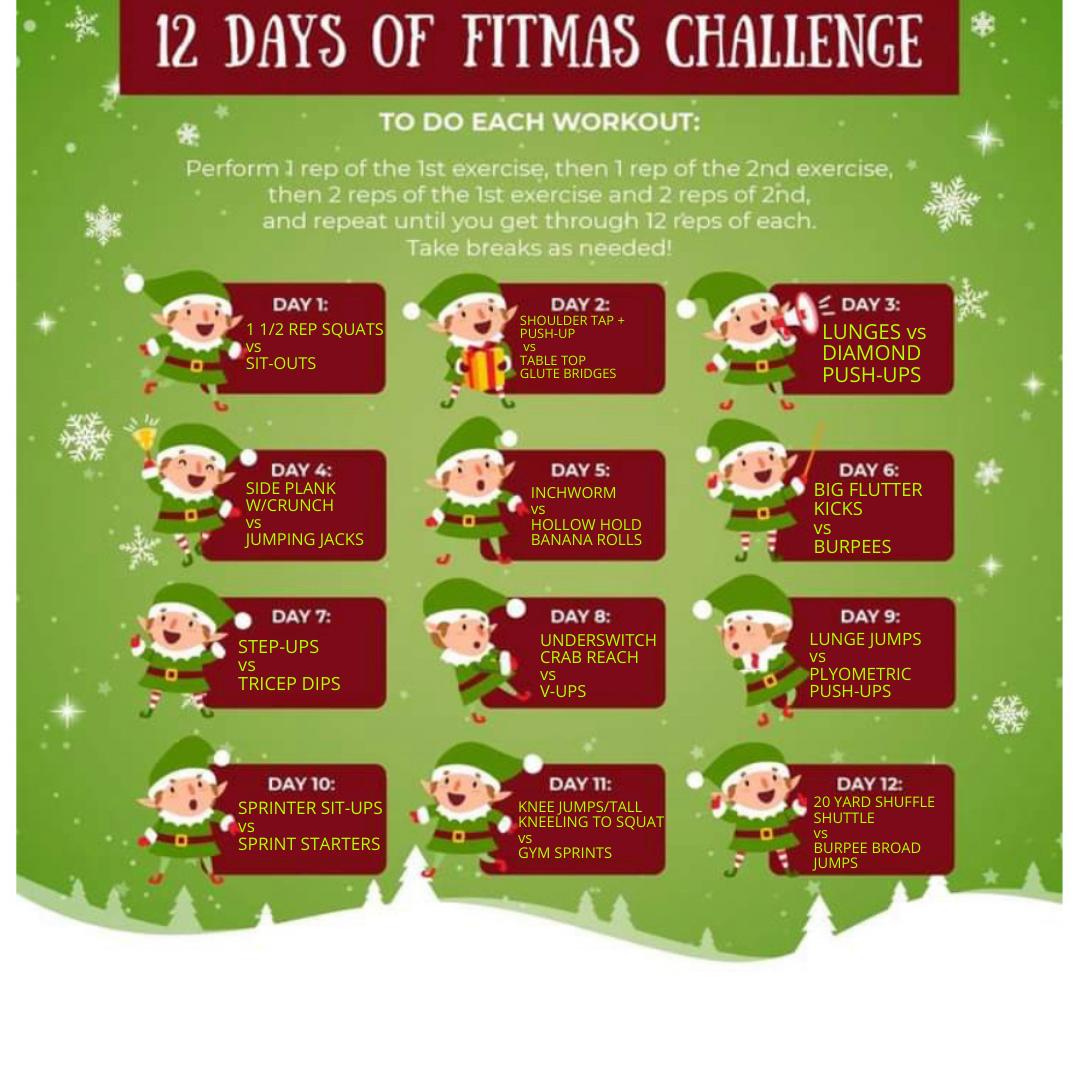 The 12 DAYS OF FITMAS CHALLENGE