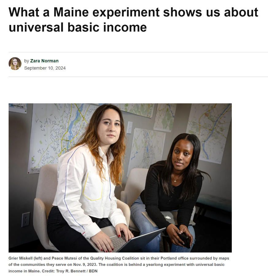 What a Maine experiment shows us about universal basic income