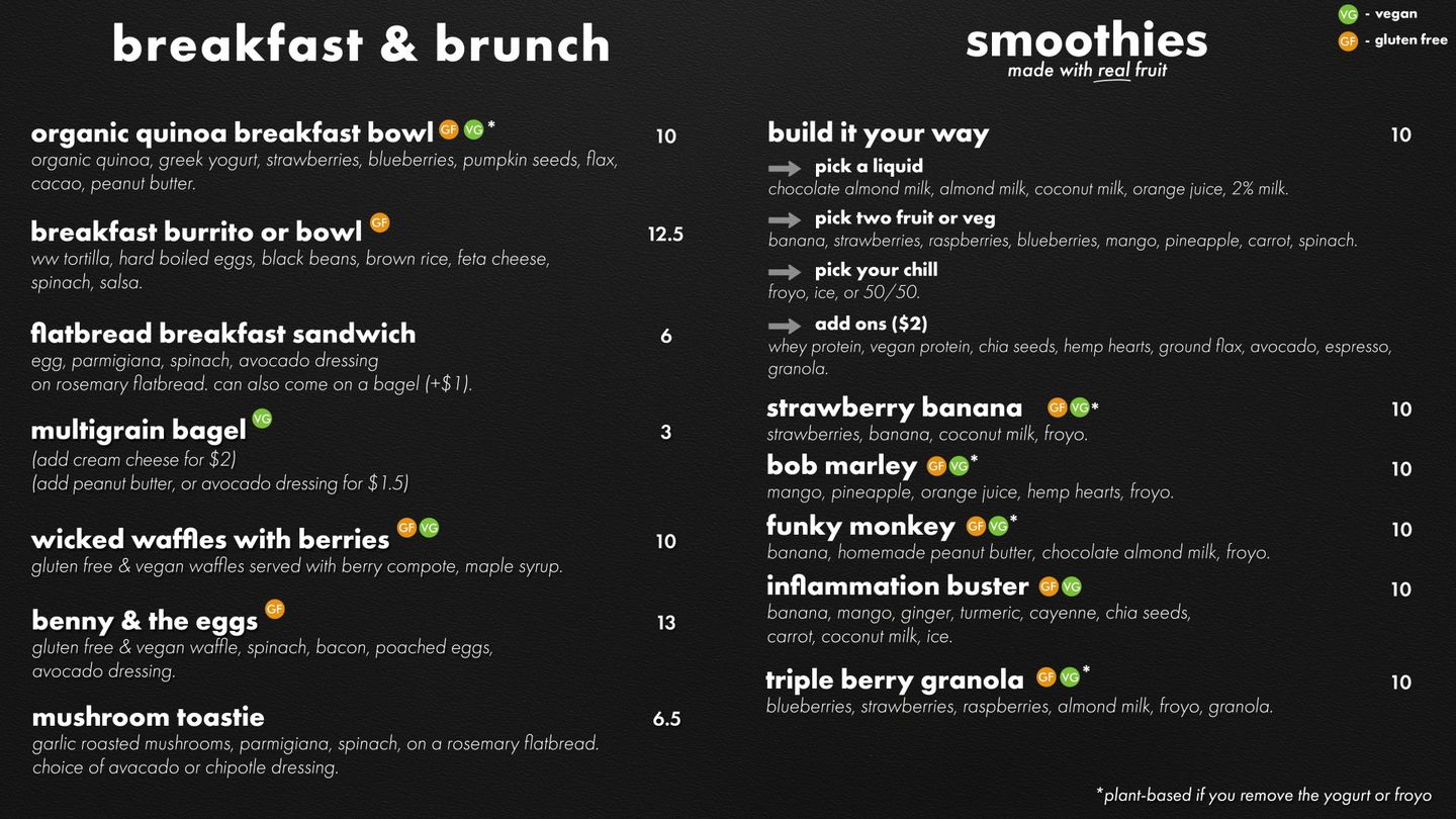 Menu - North Bay Healthy Food