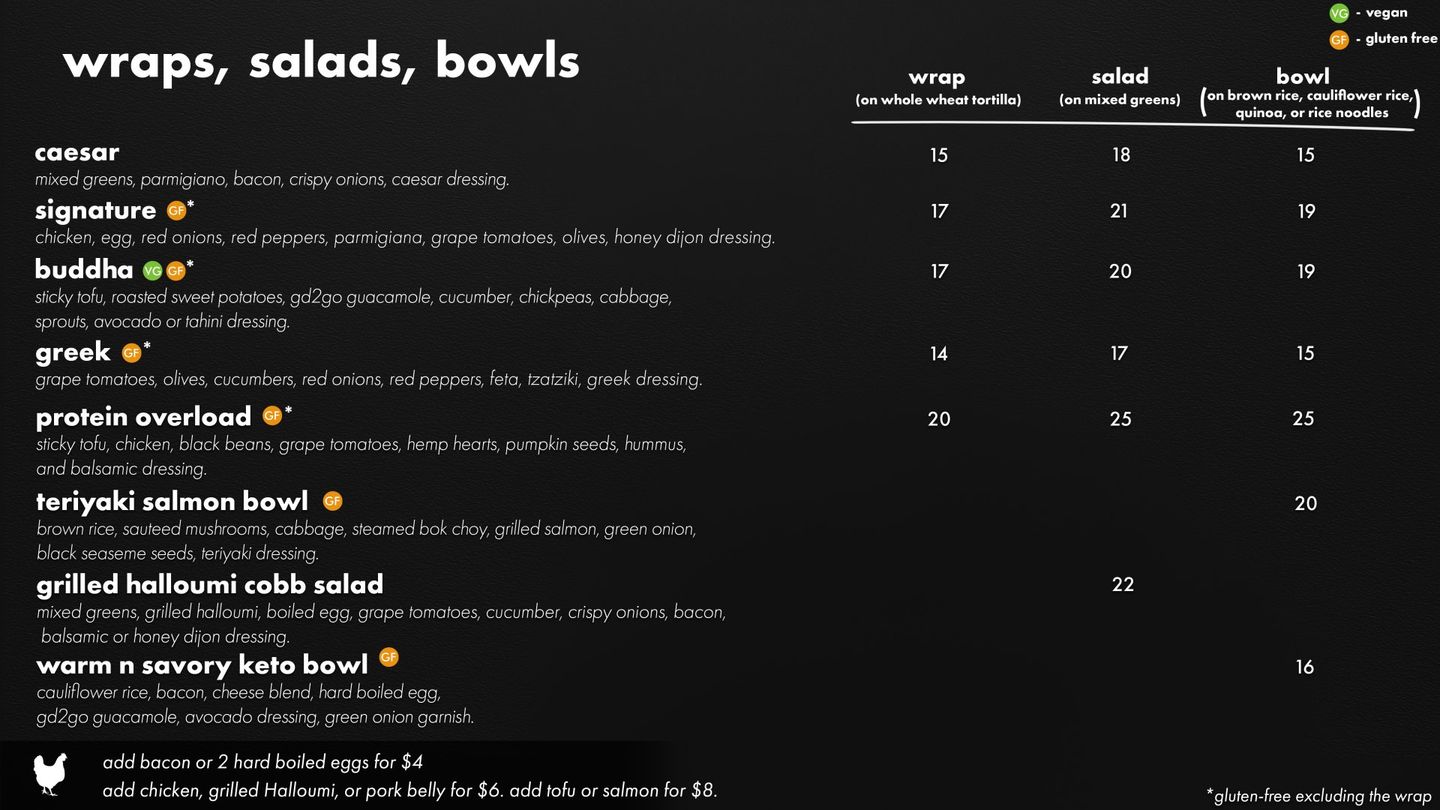 Menu - North Bay Healthy Food