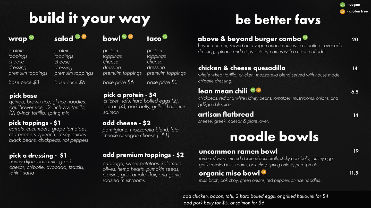 Menu - North Bay Healthy Food
