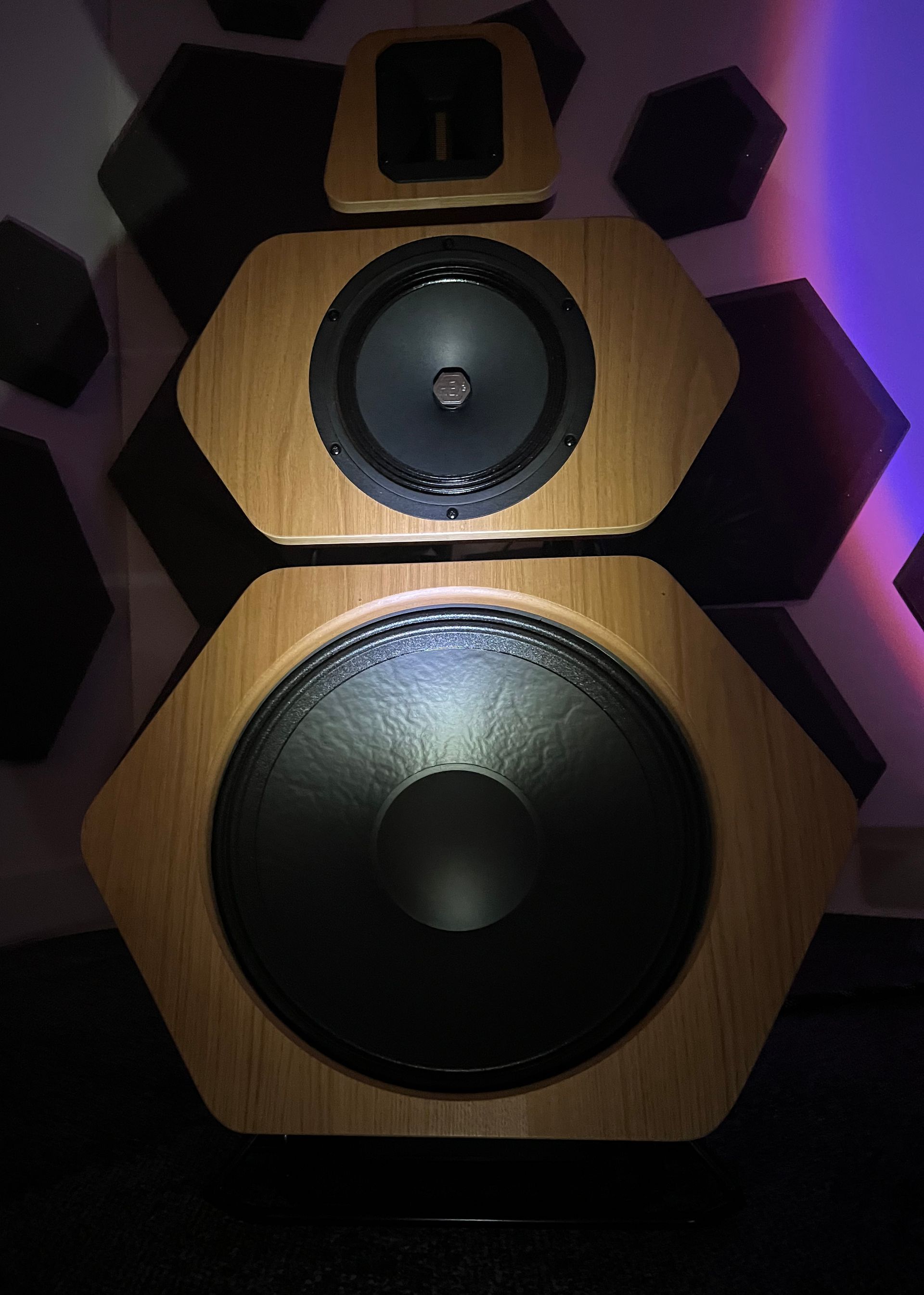 HEX3 compact 3 way open baffle speakers