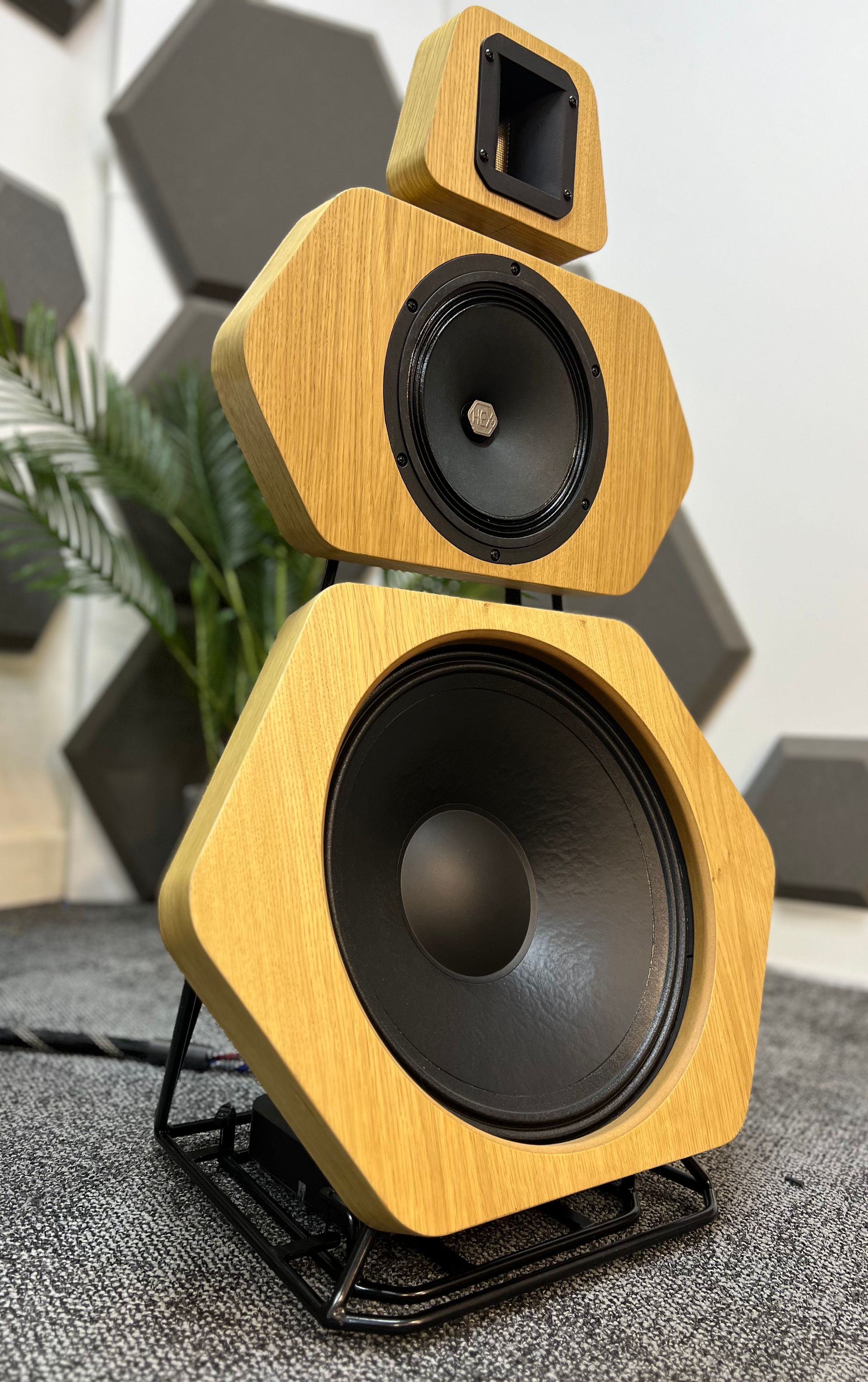HEX3 compact 3 way open baffle speakers