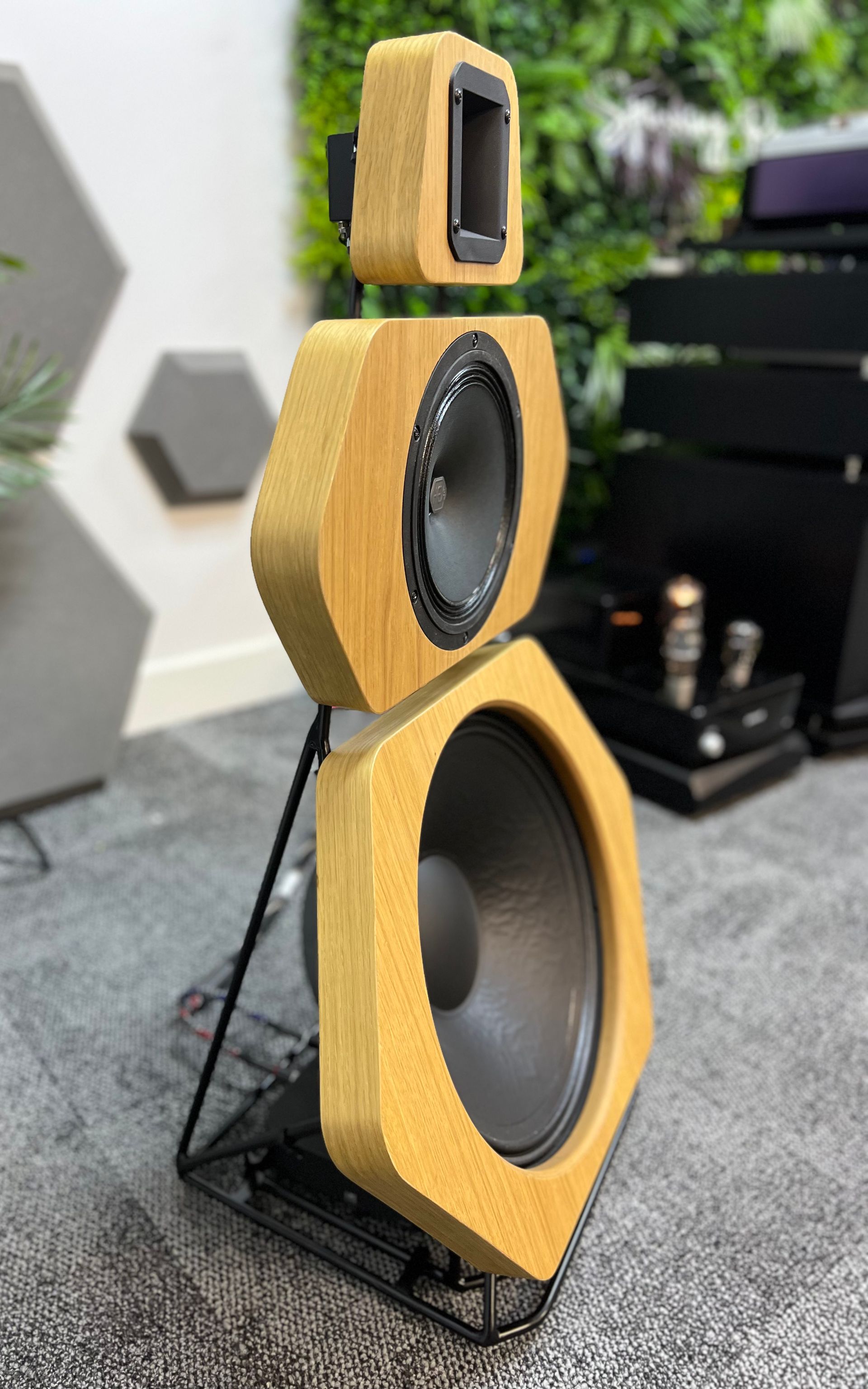 HEX3 compact 3 way open baffle speakers