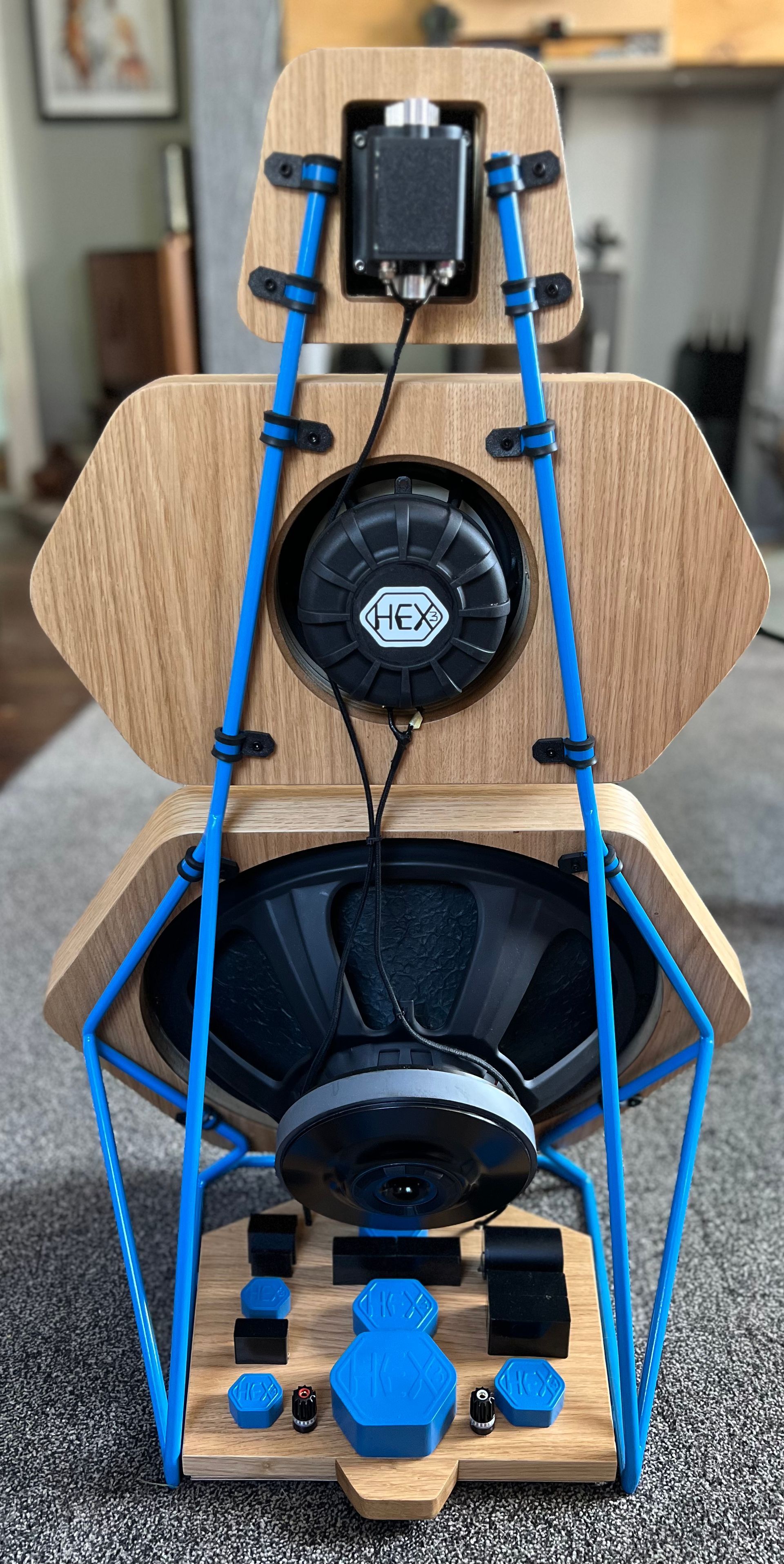 HEX3 compact 3 way open baffle speakers