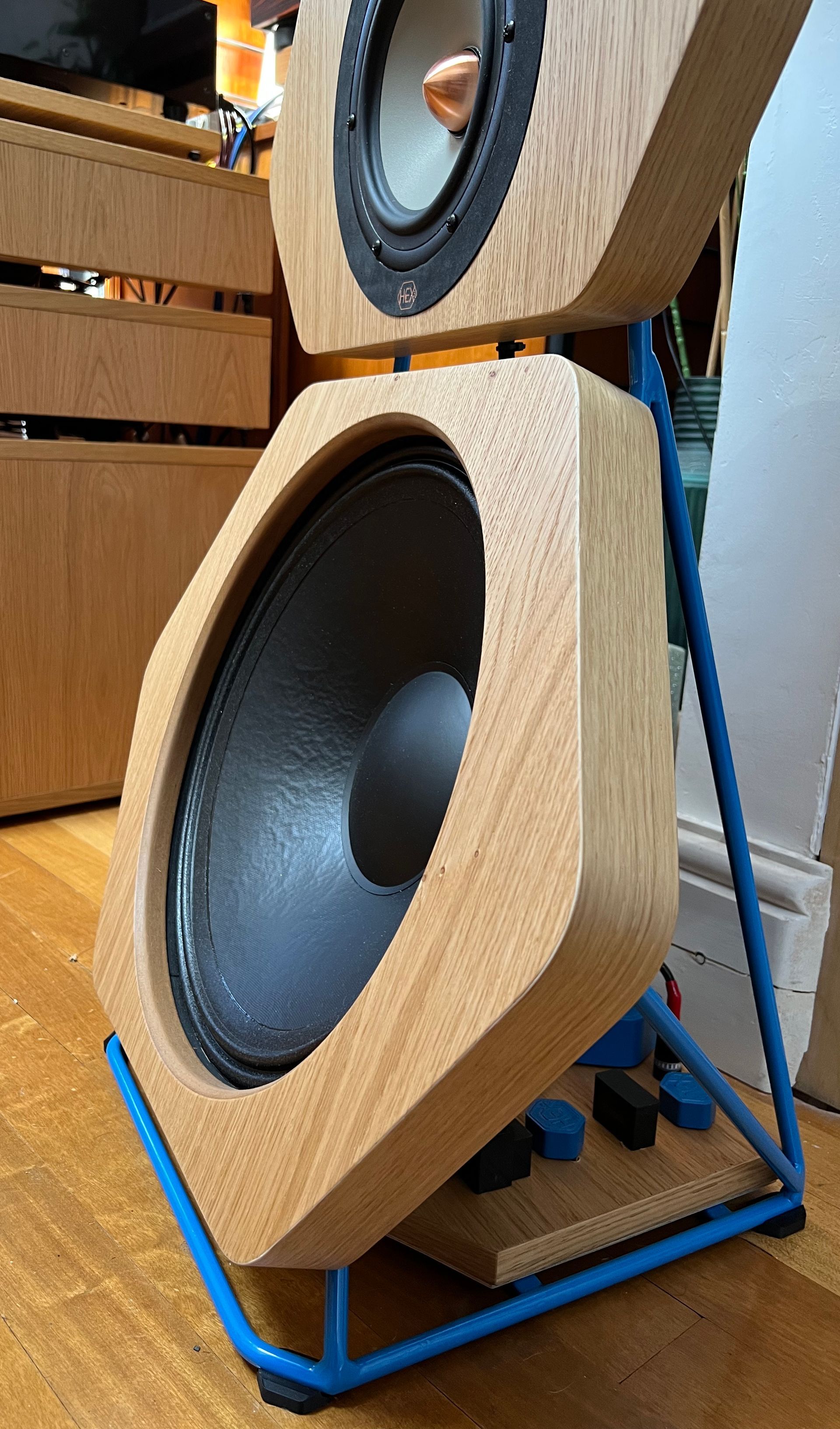 HEX3 compact 3 way open baffle speakers