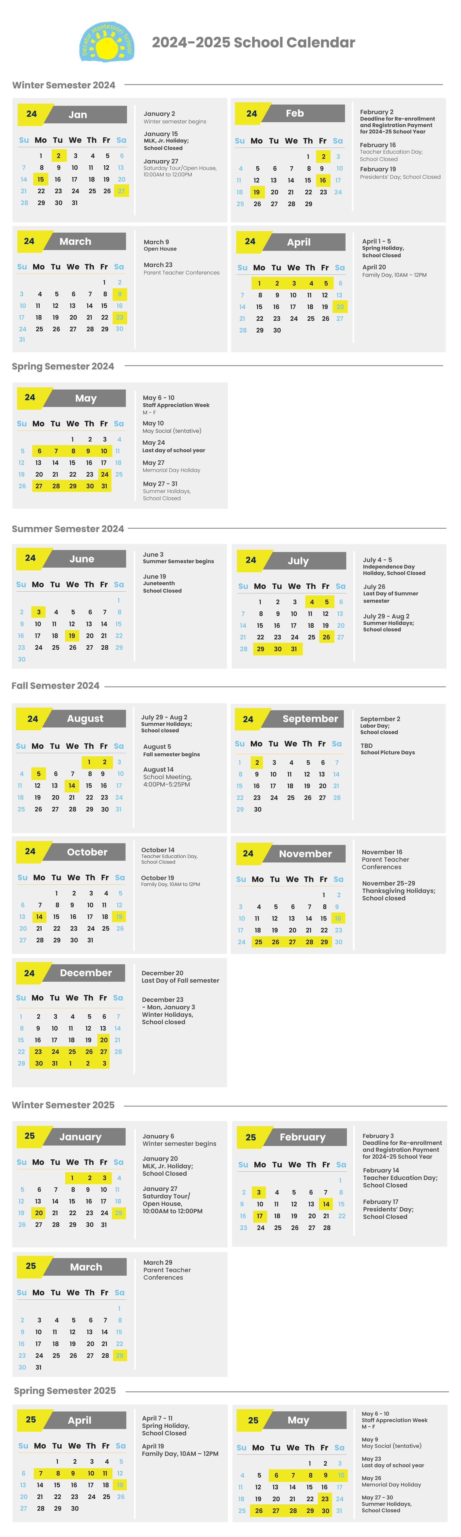 Calendar | Decatur Montessori School | Decatur