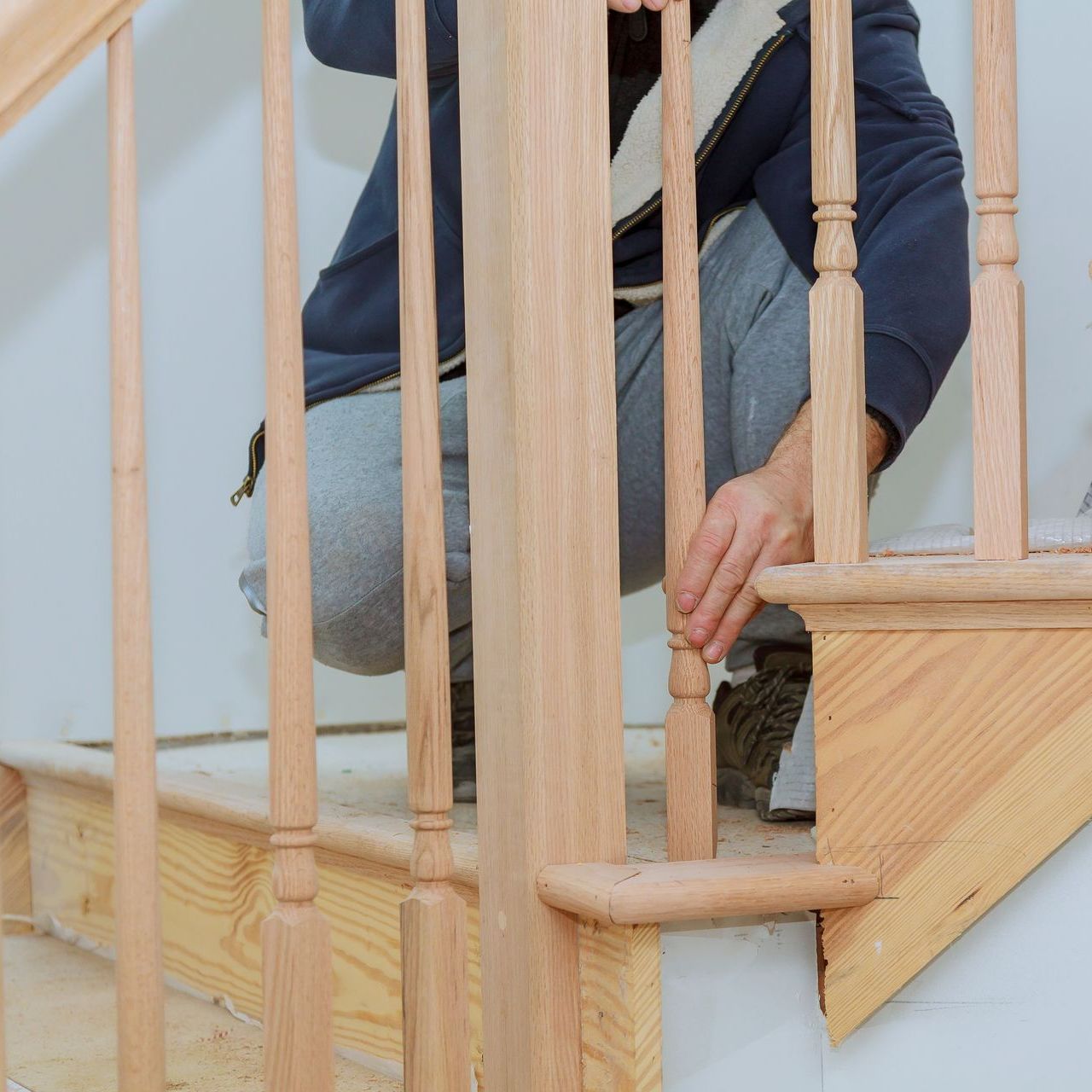 Staircase Railing Installation | Toronto, ON | Wood and Stain