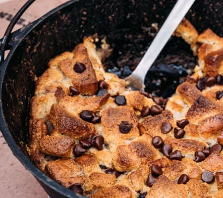 Dutch Oven Bread Pudding Recipe & Video | Cowboy Charcoal