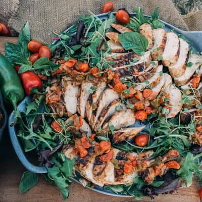 Chicken BBQ with Tomato Relish Recipe & Video | Cowboy Charcoal