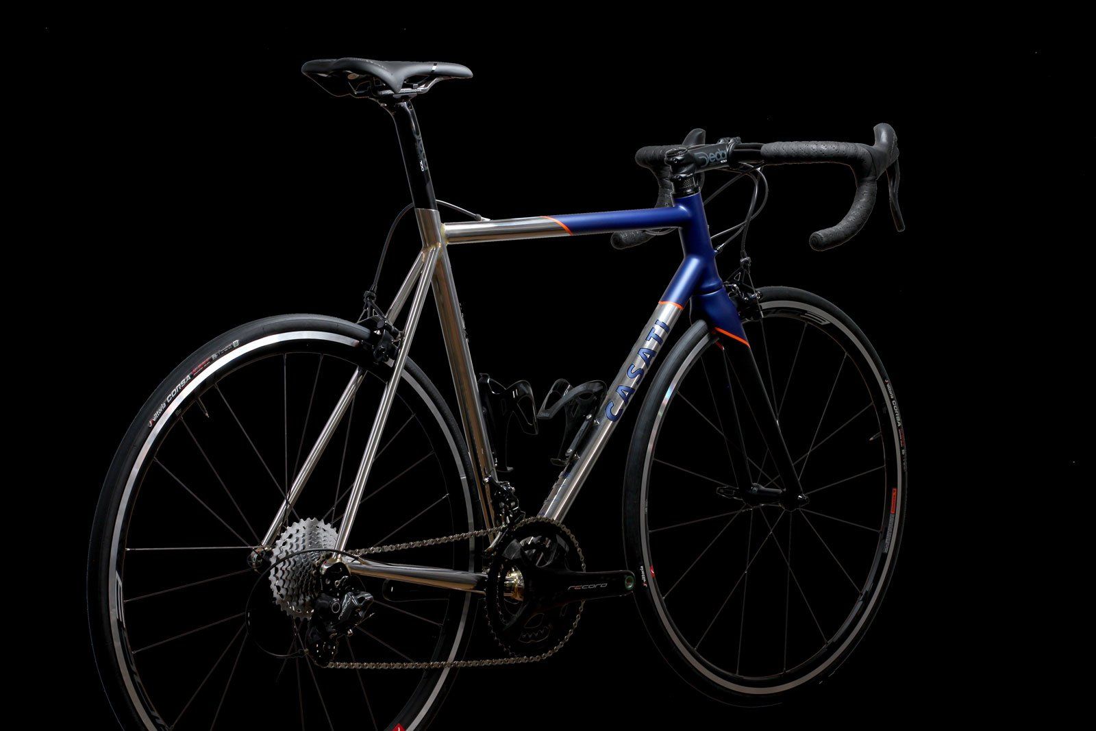 ESPRESSO rim brakes inox / blue-orange