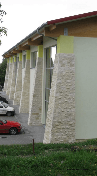 Coursed Limestone Cladding - Random | Real Stone Cladding UK