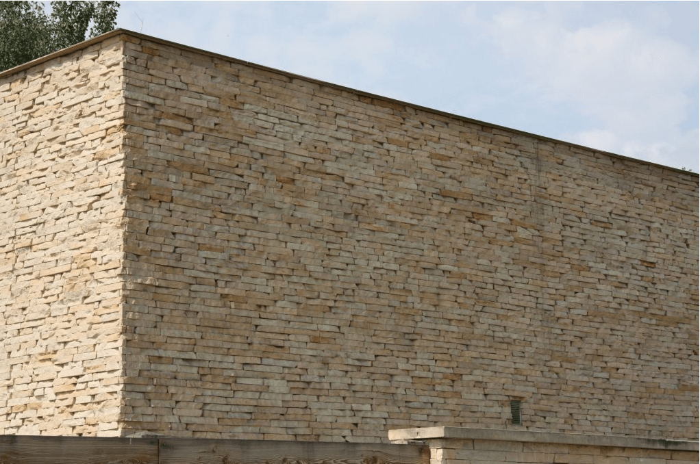 Sandstone PK03 - Coursed Stone in dry stack effect | Real Stone Cladding UK