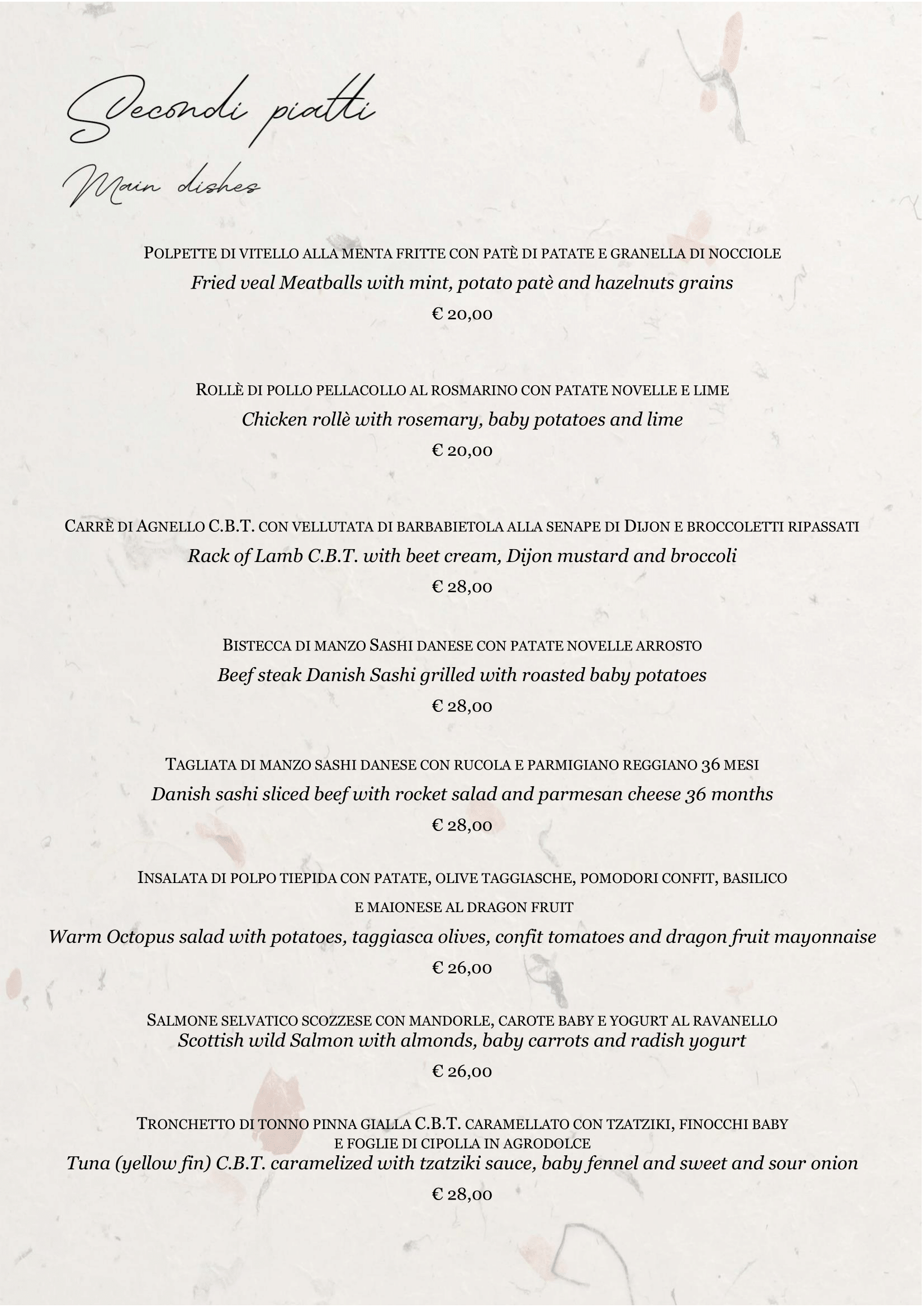 Piatti di carne e pesce | Roma | Le Grondici