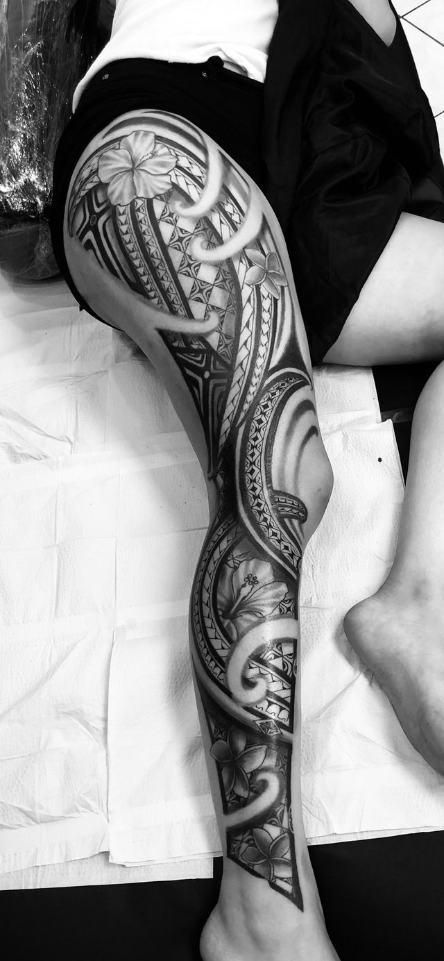 Polynesian tattoo designs for legs - Bronctattooaus.com