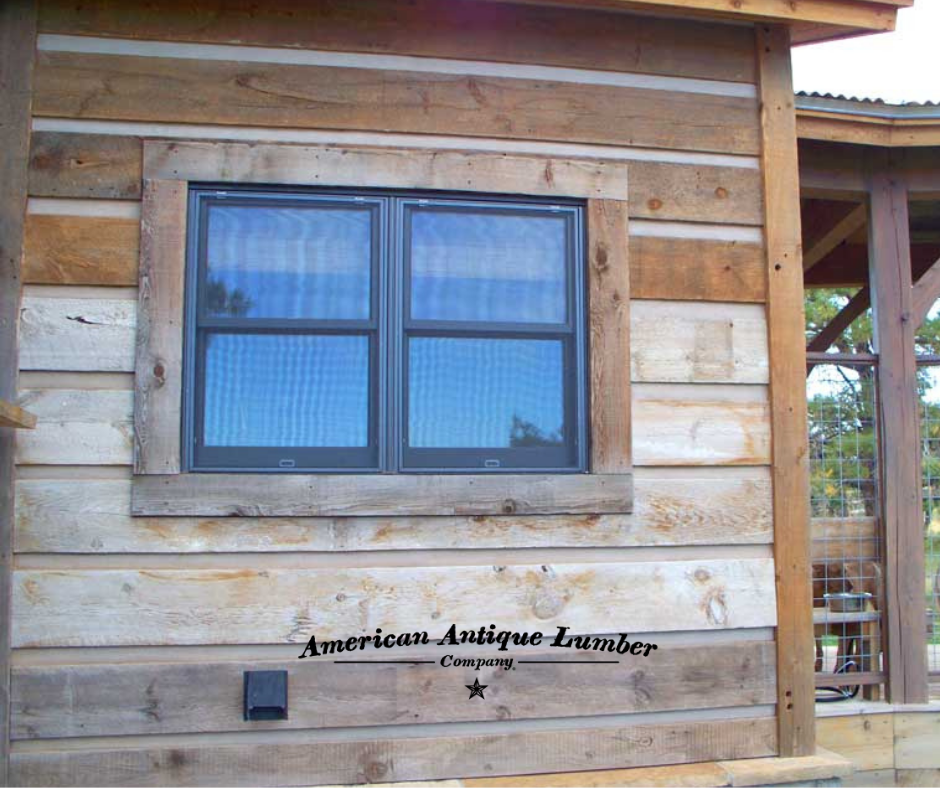 Reclaimed plank and hand hewn siding
