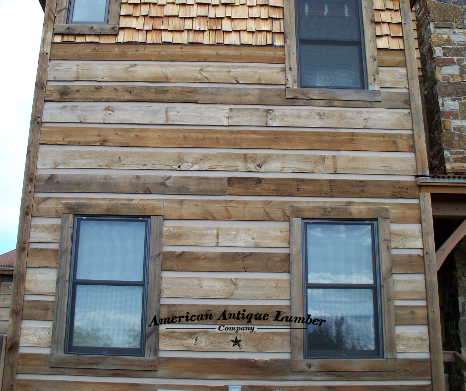 Reclaimed plank and hand hewn siding