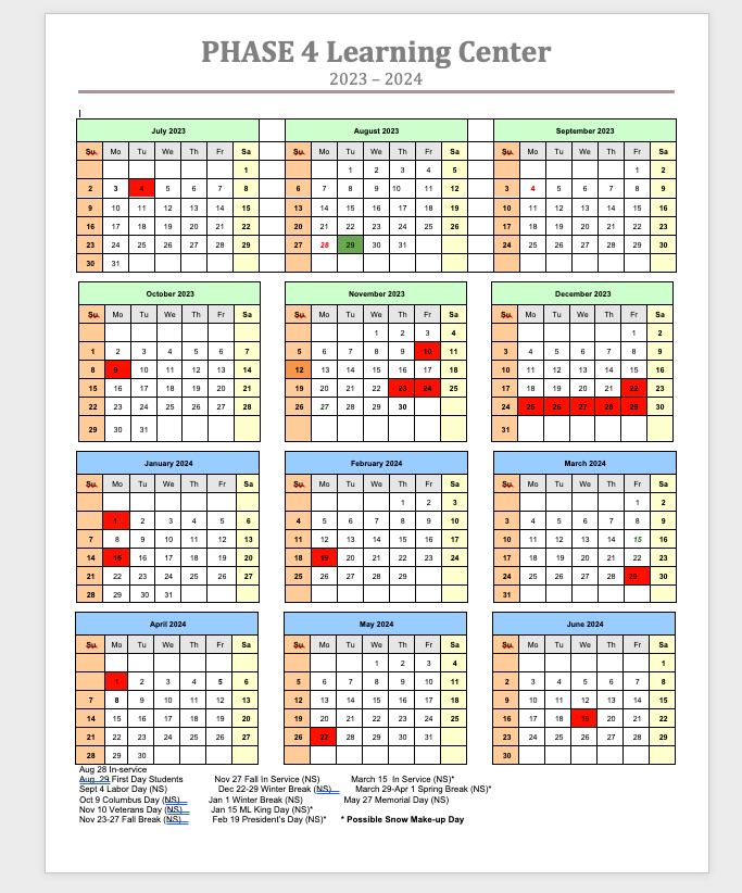 PHASE 4 LEARNING CENTER INC