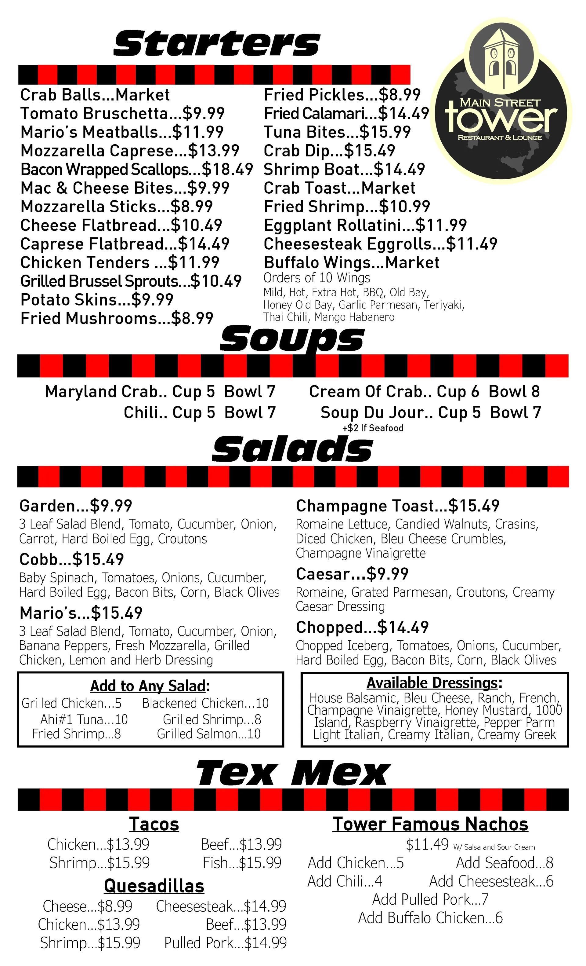 Food & Drink | Bel Air, MD | Main Street Tower Restaurant & Lounge