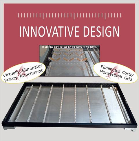 Rack Star™ Laser Table System | Replaces Laser Honeycomb Grid & Rotary