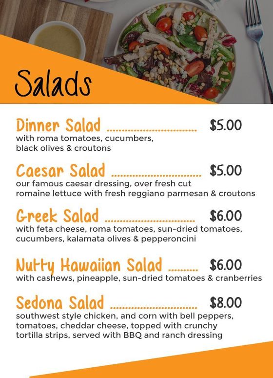 Palio's Pizza Cafe, Azle Menu options