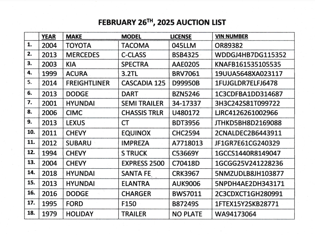 Public Car Auctions | Seattle, WA | Gary’s Westside Towing Inc