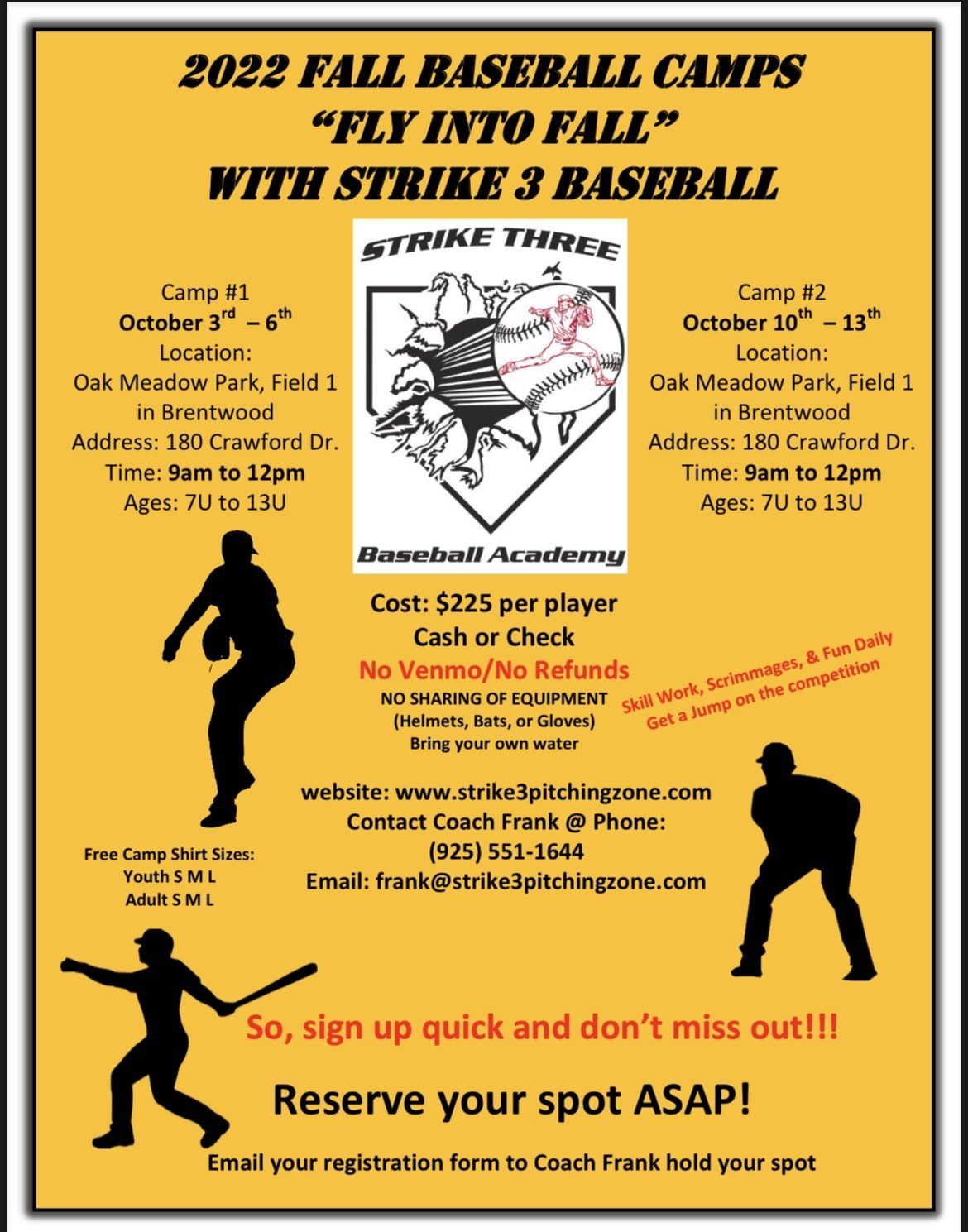 Strike 3 Baseball Academy Brentwood, CA