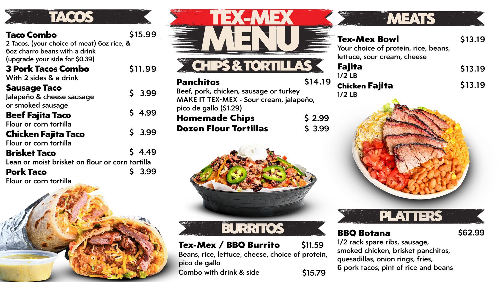Menu | Reyna's BBQ & Cocina